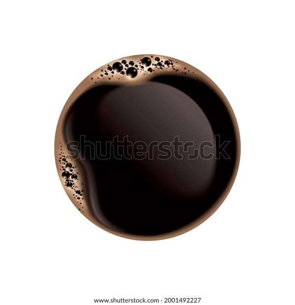 Realistic Black Coffee Top View Vector Stock Vector (Royalty Free ...