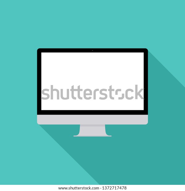Realistic Black Computer Display Isolated On Stock Vector (Royalty Free ...