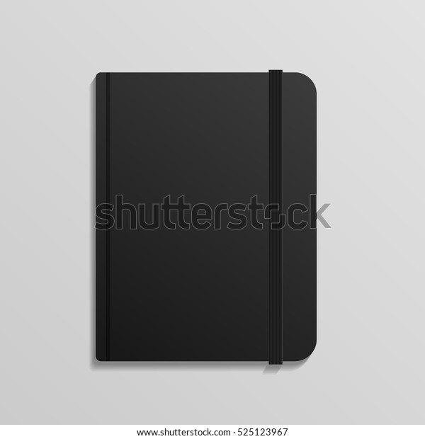 Realistic Black Diary Notebook Elastic Band Stock Vector (Royalty Free ...