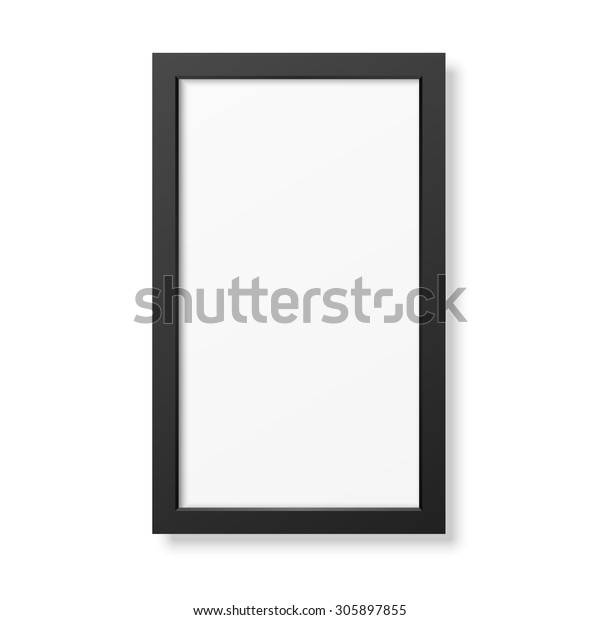 Realistic Black Frame Isolated On White Stock Vector (Royalty Free ...