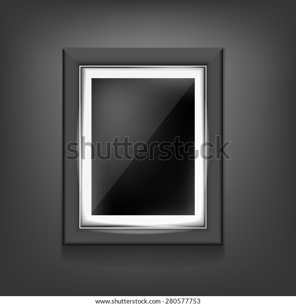 Realistic Black Frame Template On Black Stock Vector (Royalty Free ...