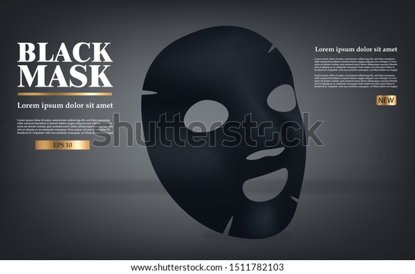Realistic Black Mask Black 3d Package Stock Vector (Royalty Free ...