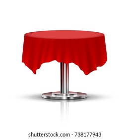 Realistic Black One Leg Round Table Stock Vector (Royalty Free ...