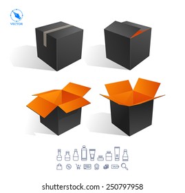 Hard Board Paper Rigid Box 3d Stock Vector (Royalty Free) 1158603106
