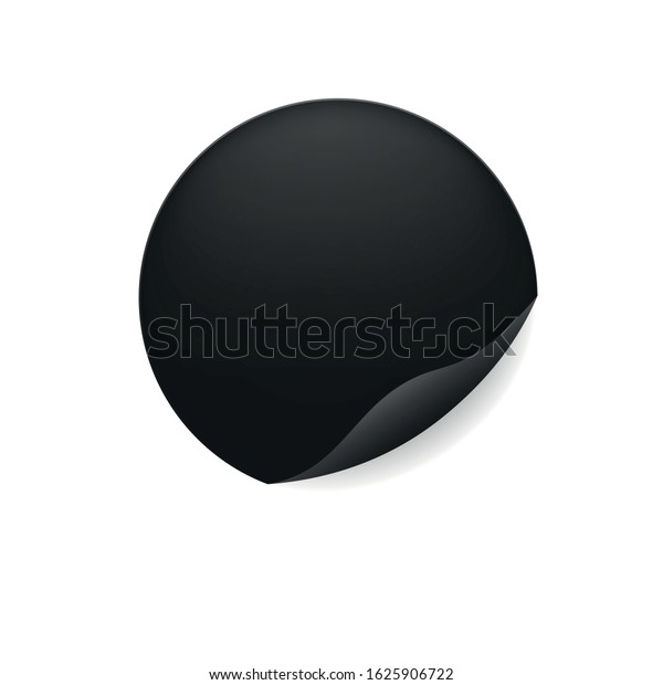 Realistic Black Round Sticker Isolated On Stock Vector (Royalty Free ...