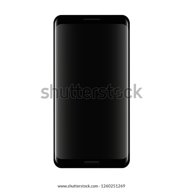 Realistic Black Smartphone Black Screen On Stock Vector (Royalty Free ...