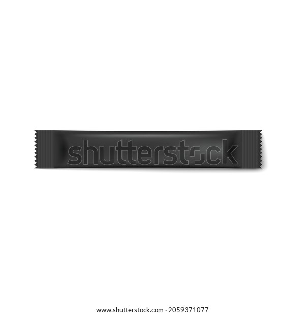Realistic Black Stick Pack Blank Template: เวกเตอร์สต็อก (ปลอดค่า ...
