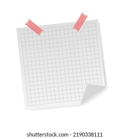 Realistic Blank Gridded Note Paper Adhesive Stock Vector (Royalty Free ...