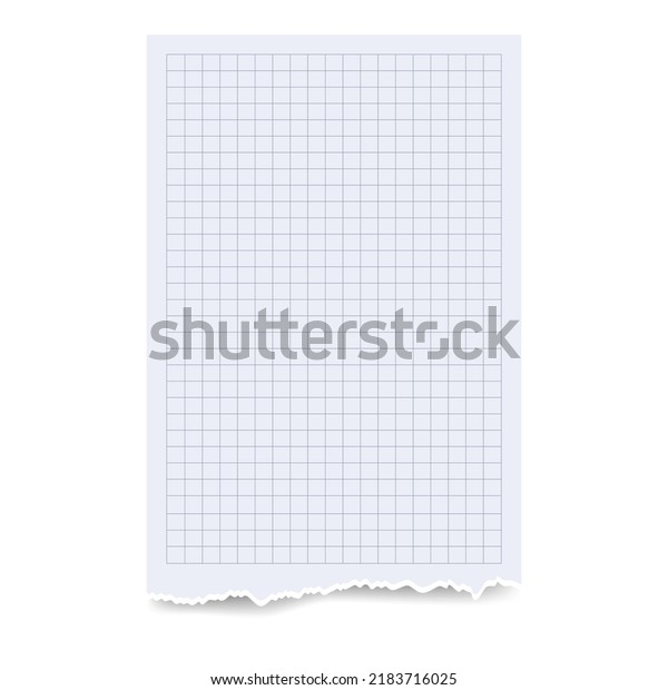 Realistic Blank Gridded Note Paper Ripped Stock Vector (Royalty Free ...