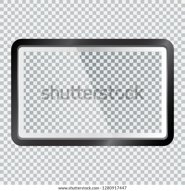 Realistic Blank Horizontal Glass Screen Frame Stock Vector (Royalty ...