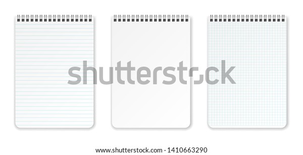 Realistic Blank Pages Notebook Template Spiral Stock Vector (Royalty ...