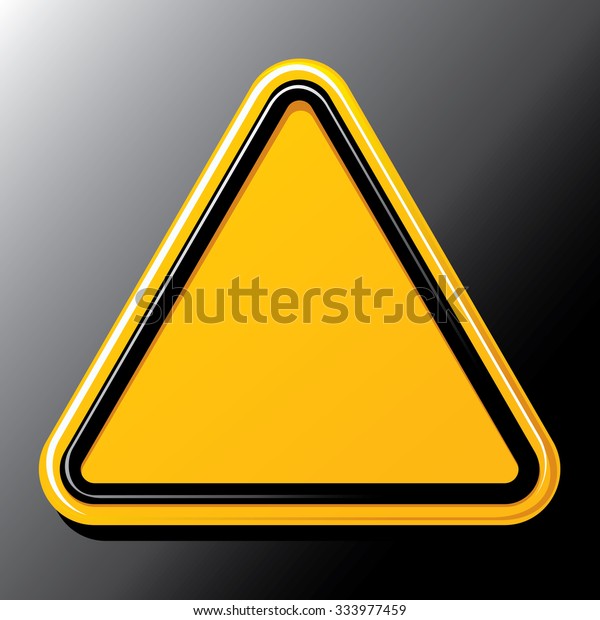 Realistic Blank Yellow Hazard Warning Sign Stock Vector (Royalty Free ...