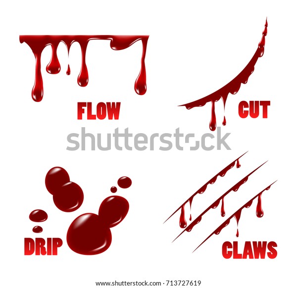 Realistic Blood Types Wound Isoldted On Stock Vector (Royalty Free ...