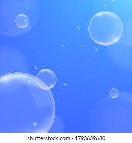 Realistic Blue Background Bubbles Isolated Vector Stock Vector (Royalty ...