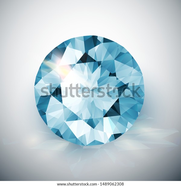 Realistic Blue Diamond Light Reflections Shiny 스톡 벡터(로열티 프리) 1489062308