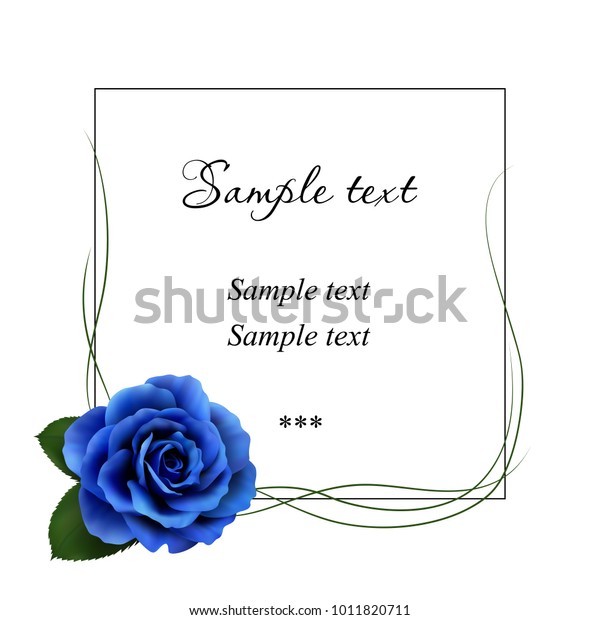 Realistic Blue Rose Card Stock Vector (Royalty Free) 1011820711 ...