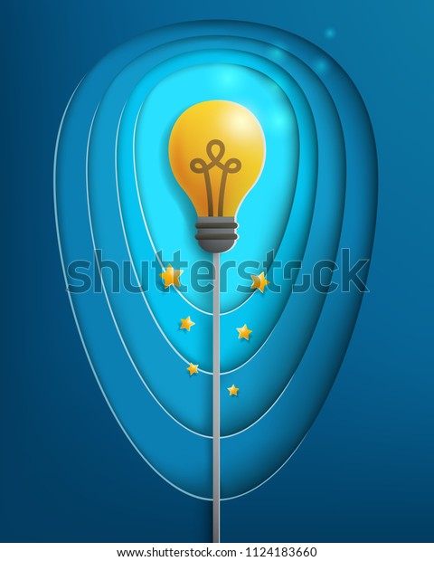 Realistic Bright Light Bulb Deep Layers Stock Vector (Royalty Free ...