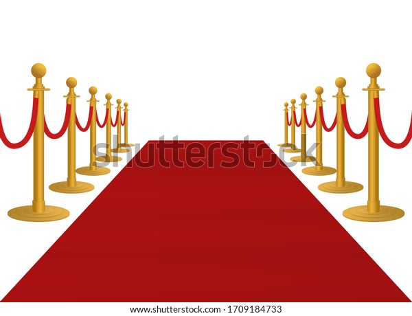 Realistic Bright Red Carpet Barriers 3d: เวกเตอร์สต็อก (ปลอดค่า ...