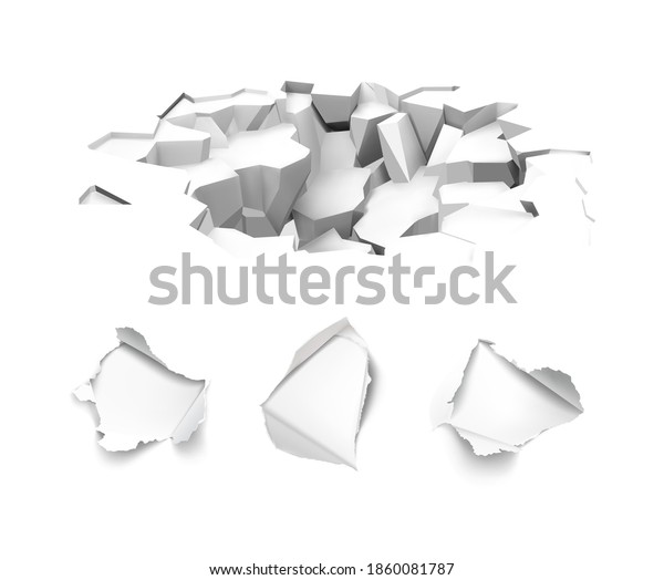 Piso roto realista. Ilustración vectorial aislada: vector de stock ...