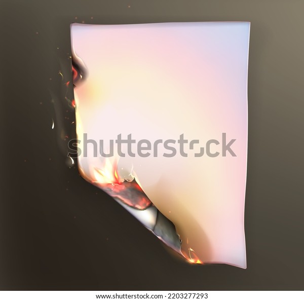 Realistic Burnt Ripped Sheet Scorched Borders Stock Vector (Royalty ...