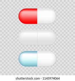 Translucent Pill Isolated On Transparent Background 스톡 벡터(로열티 프리 ...