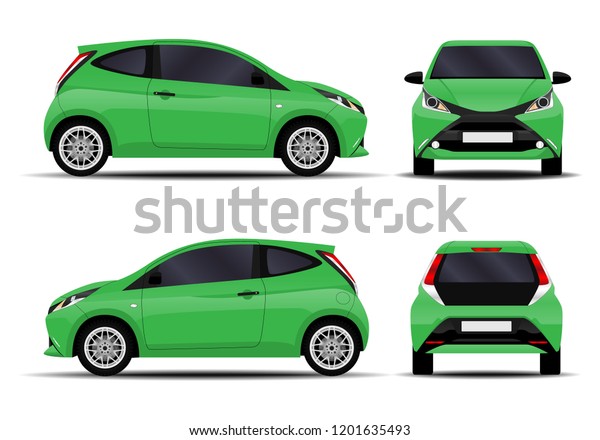 Realistic Car Hatchback Front View Side Stock Vector (Royalty Free) 1201635493 | Shutterstock