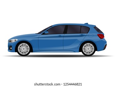 Realistic Car Hatchback Side View : image vectorielle de stock (libre ...