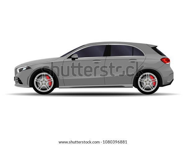 Realistic Car Hatchback Side View Stock Vector (Royalty Free ...