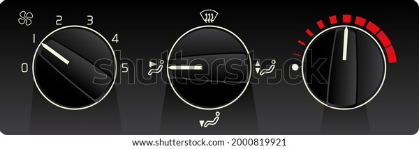 Realistic Car Heater Ventilation Control Panel Stock Vector (Royalty ...