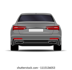 Silver Car Back View Vector Illustration: เวกเตอร์สต็อก (ปลอดค่า ...