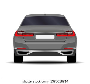 Realistic Car Sedan Back View Stock Vector (Royalty Free) 1398018914 ...