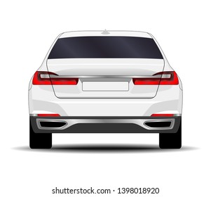 Realistic Car Hatchback Back View: เวกเตอร์สต็อก (ปลอดค่าลิขสิทธิ์ ...