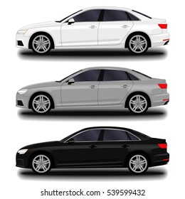 Realistic Car Sedan Set Stock Vector (Royalty Free) 539599432