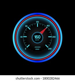Realistic Vector Car Speedometer Interface Dashboard Stock Vector ...