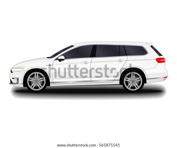 Realistic Car Station Wagon Stock Vector (Royalty Free) 565875541 ...