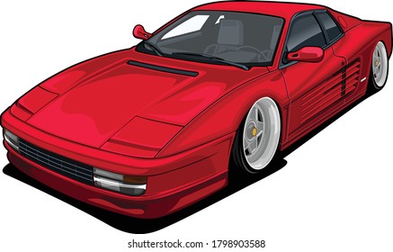Realistic Car Vector Illustration Angle View Stock Vector (Royalty Free ...