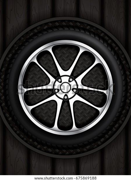 Realistic Car Wheel Shining Rimvector Illustration Stock Vector ...