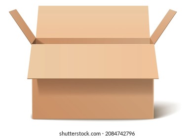 Realistic Cardboard Box Side View Mockup Stock Vector (Royalty Free ...
