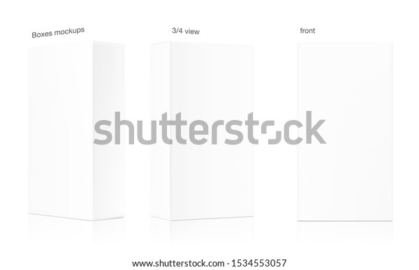 Realistic Cardboard Packaging Box Mockup Vector Stock Vector (Royalty ...