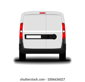 Realistic Cargo Van Back View Stock Vector (Royalty Free) 712508380 ...