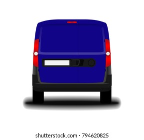 Realistic Cargo Van Back View Stock Vector (Royalty Free) 794620825