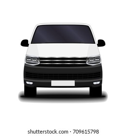 Realistic Cargo Van Front View Stock Vector (Royalty Free) 1006636015