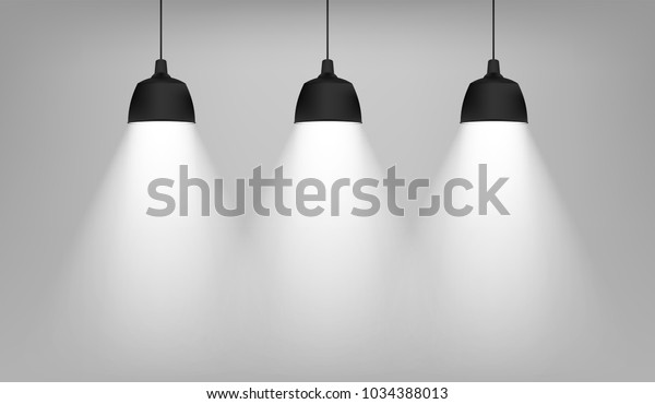 Realistic Ceiling Lamp Isolated On Grey Stock Vector (Royalty Free ...
