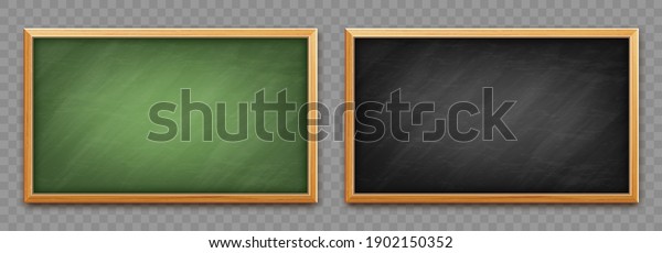 Realistic Chalk Boards Isolated On Transparent Stock Vector (Royalty ...