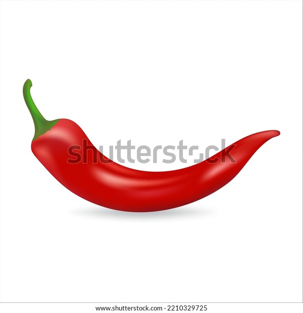Realistic Chili Pepper Isolated On White Stock Vector (Royalty Free ...