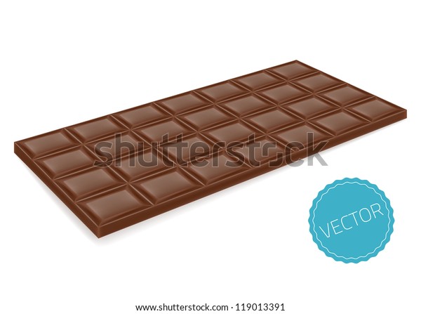 Realistic Chocolate Bar Perspective Vector Illustration Stock Vector ...