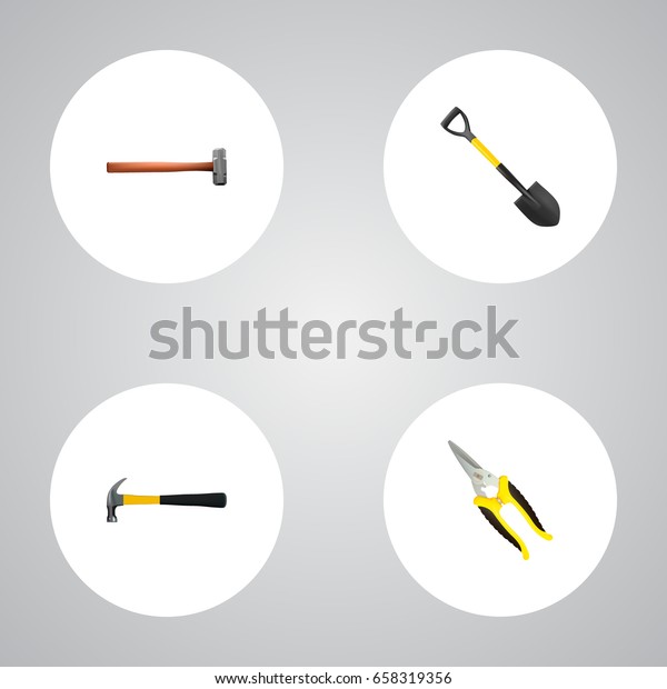 Realistic Claw Scissors Spade Other Vector Stock Vector (Royalty Free ...