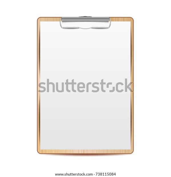 Realistic Clipboard Vector A4 Size Top: vector de stock (libre de ...