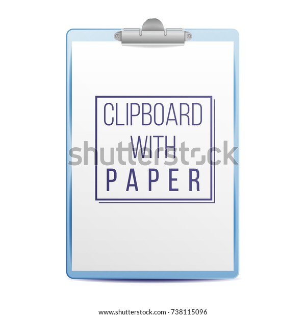 Realistic Clipboard Vector A4 Size Top: vector de stock (libre de ...