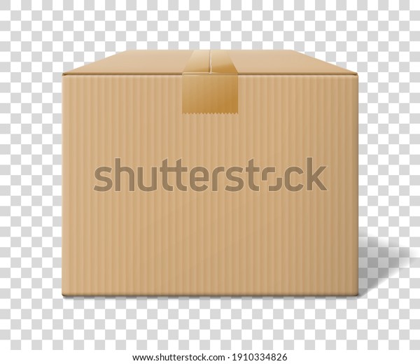 Realistic Closed Cardboard Box Side View Stock Vector (Royalty Free ...